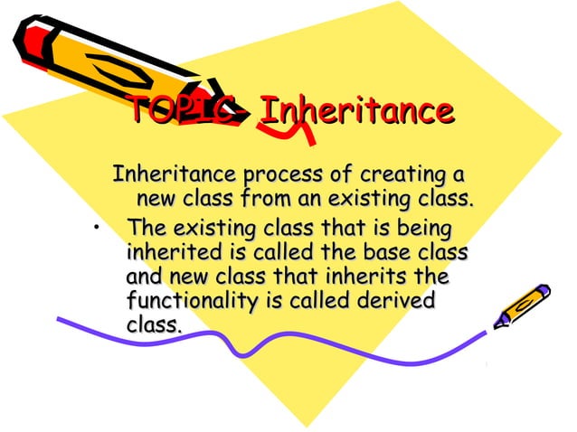 Topic inheritance | PPT | Programming Languages | Computing