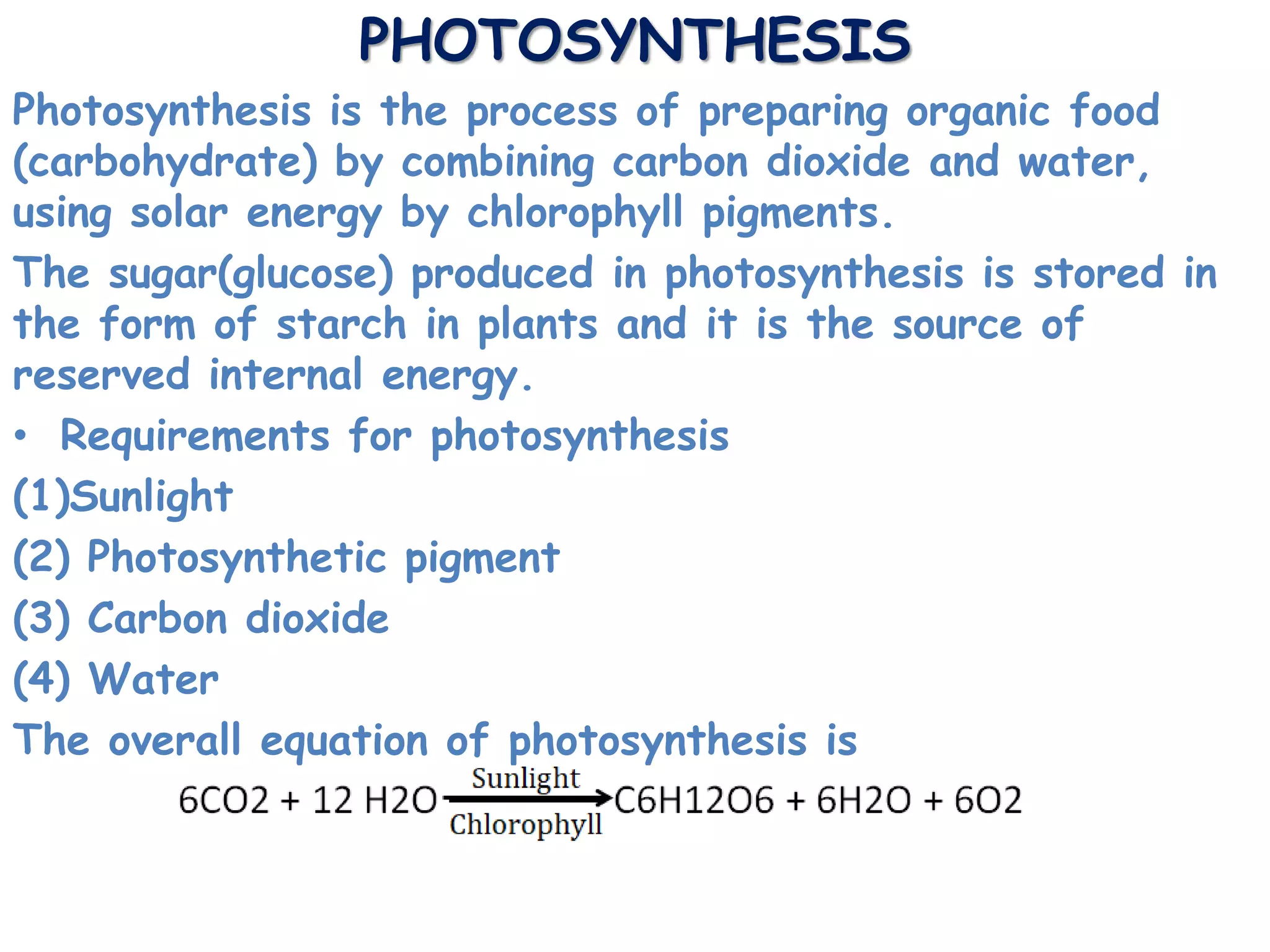 Photosynthesis (class 10) | PPTX