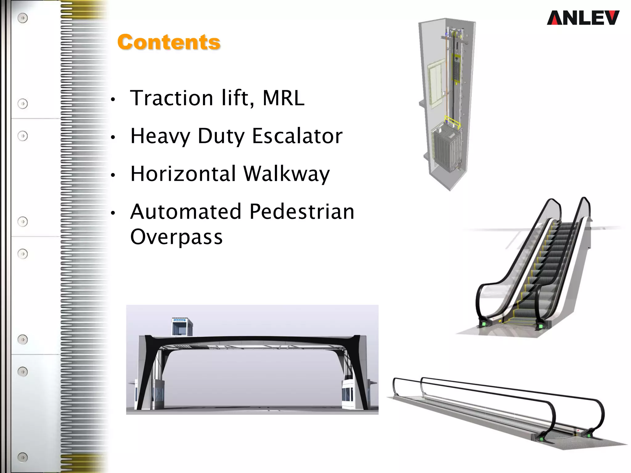 Topic - Lift, Escalator, Walkway & automated Pedestrian overpass | PDF