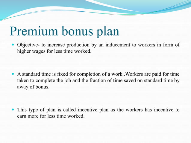 premium bonus plans | PPT | Free Download