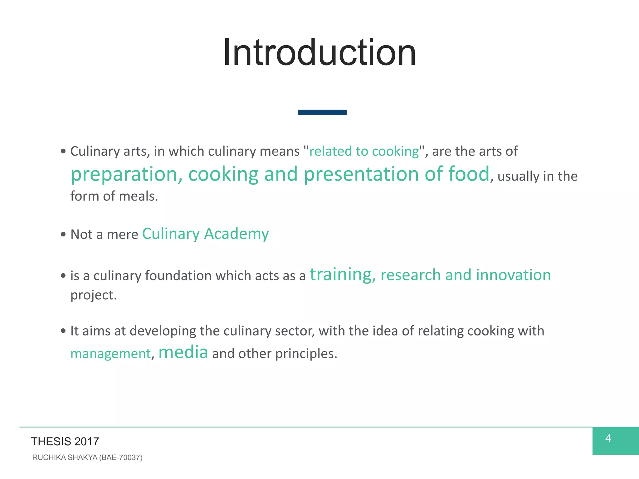 Culinary Arts Centre | PPTX