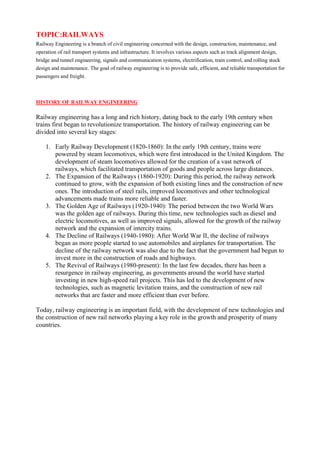 Introduction to Railway Engineering design and construction | PDF