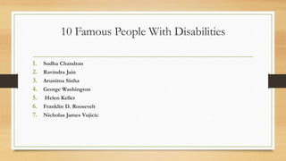 10 famous differently-abled people (across the world and belonging to ...