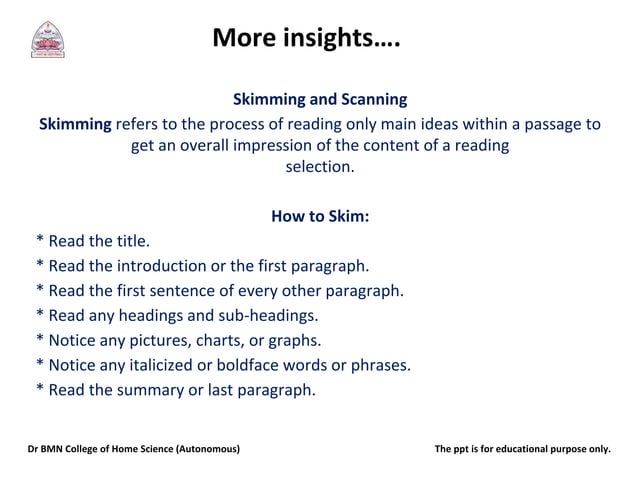 Topic - English - Skimming & Scanning.pptx