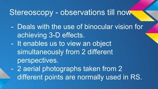 Topic stereoscopy, Parallax, Relief displacement | PDF