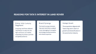TATA TAKEOVER LAND ROVER merger with all info | PPT