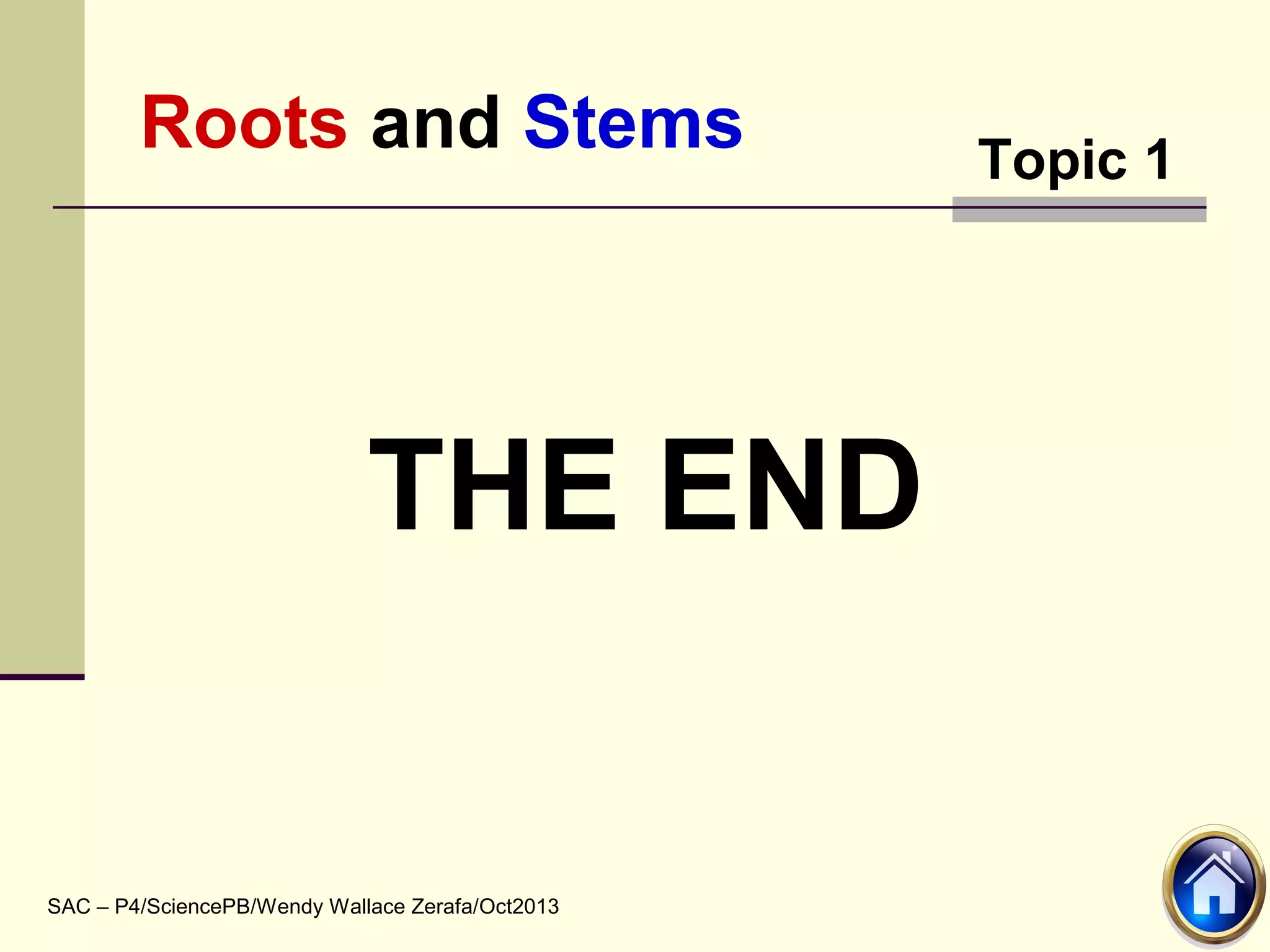 Science - Topic 01: Plant Parts - roots and stems | PPT