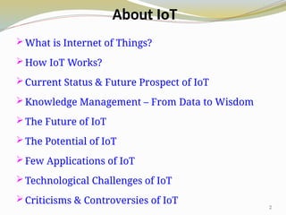 Presentation on Introduction to IoT and its evolution | PPTX