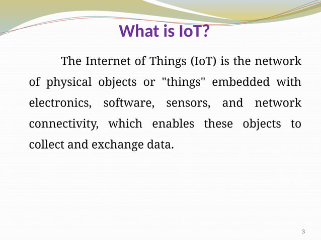 Presentation on Introduction to IoT and its evolution | PPTX