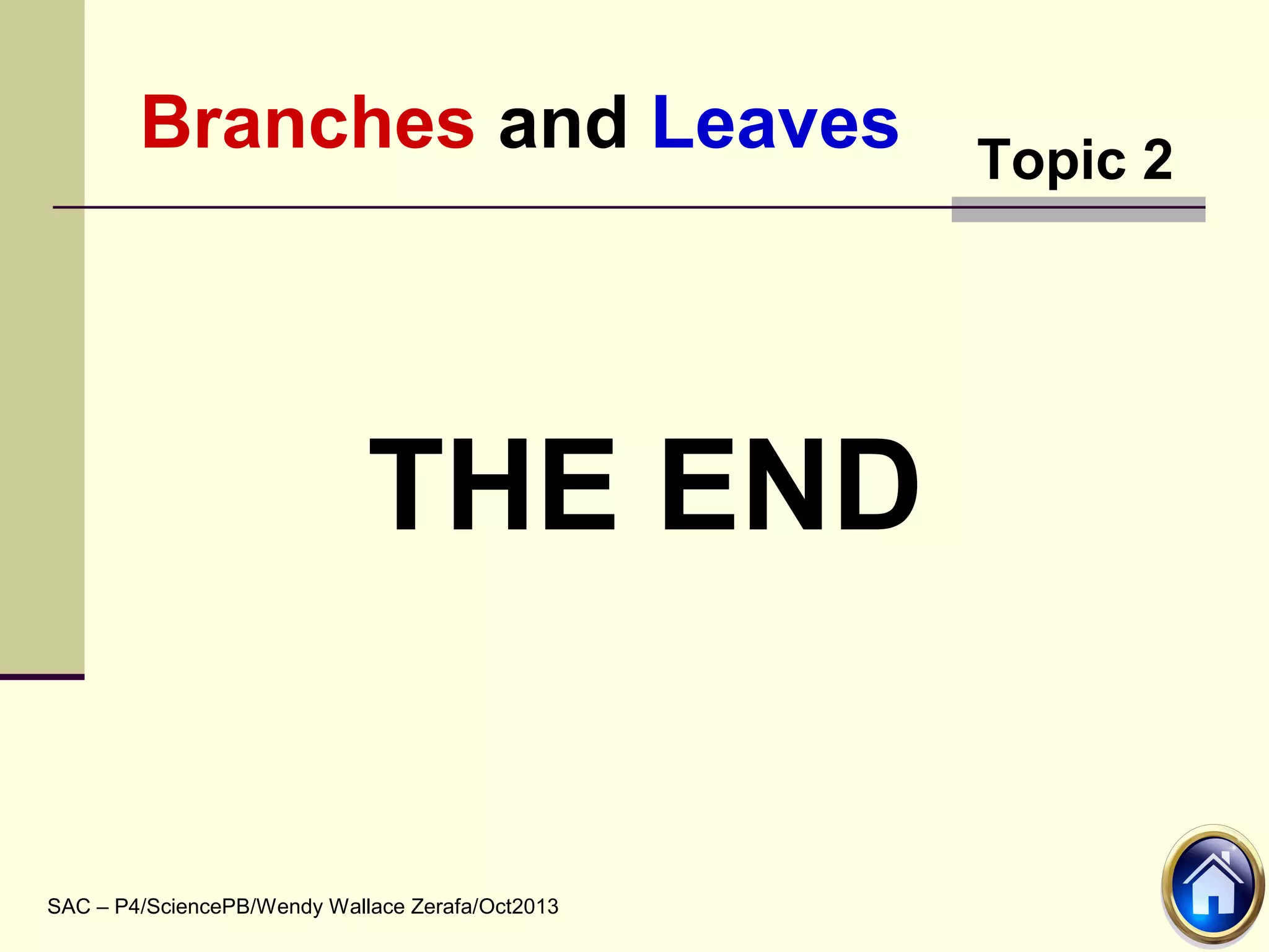 Science - Topic 02: Plant Parts - branches and leaves | PPT