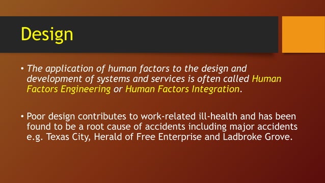 Topic 02 human and organizational factors in process industry | PPT