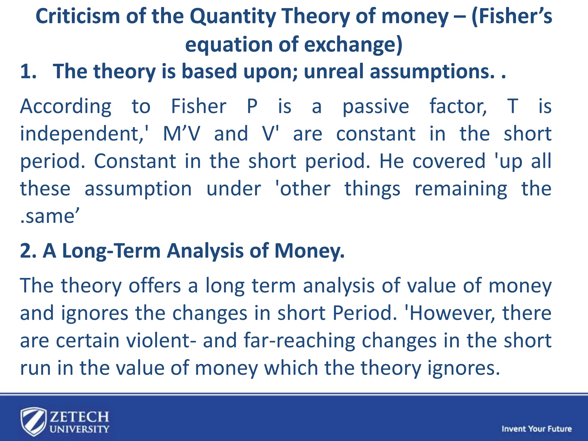 TOPIC 03-QNTY THEORY OF MONEY;FISHERS APPROACH.pptx | Free download