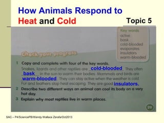 Science - Topic 05: How animals respond to heat and cold | PPT
