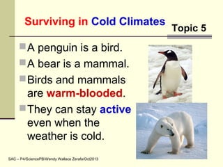 Science - Topic 05: How animals respond to heat and cold | PPT