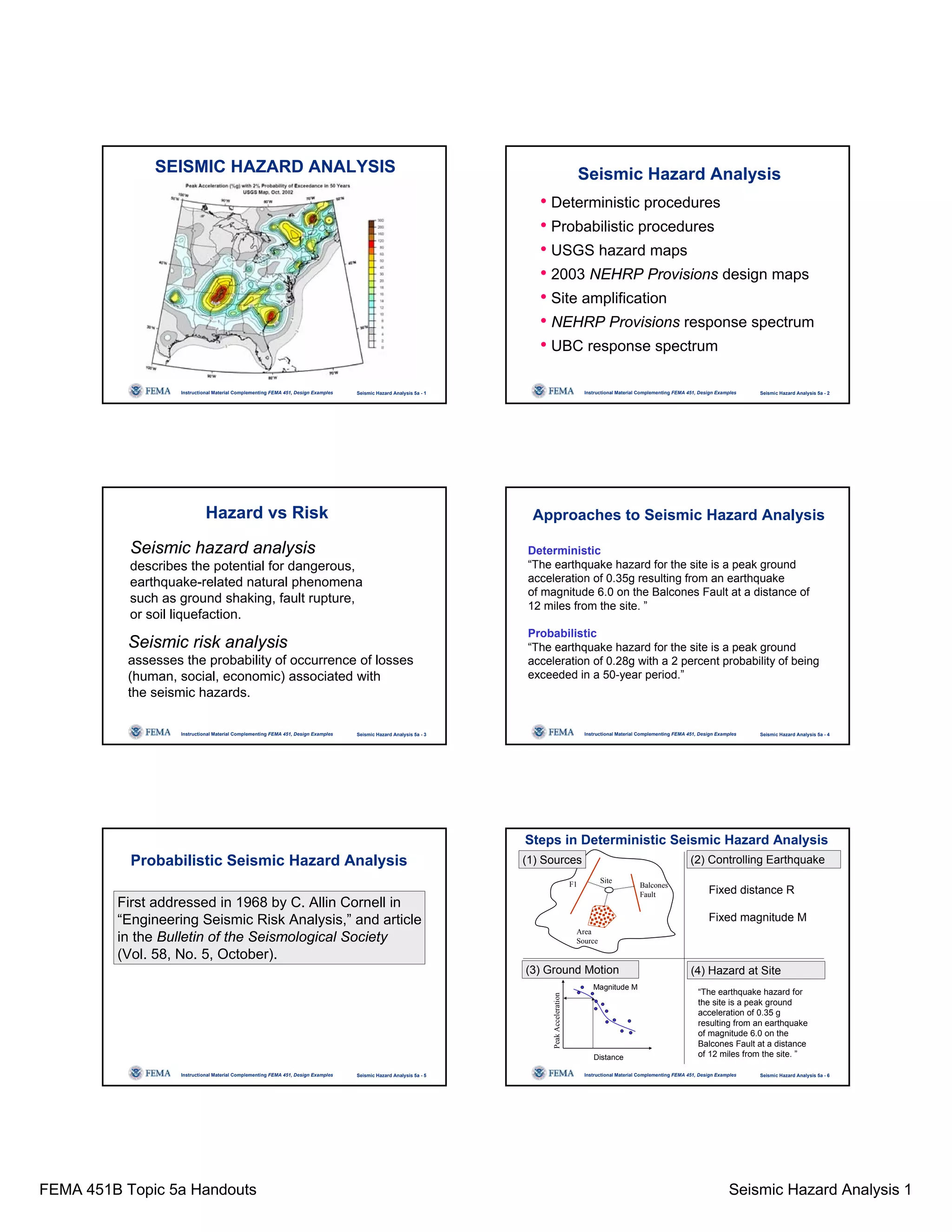 Topic05a seismic hazardanalysishandouts | PDF