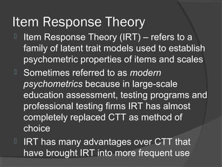 Introduction to Item Response Theory | PPT