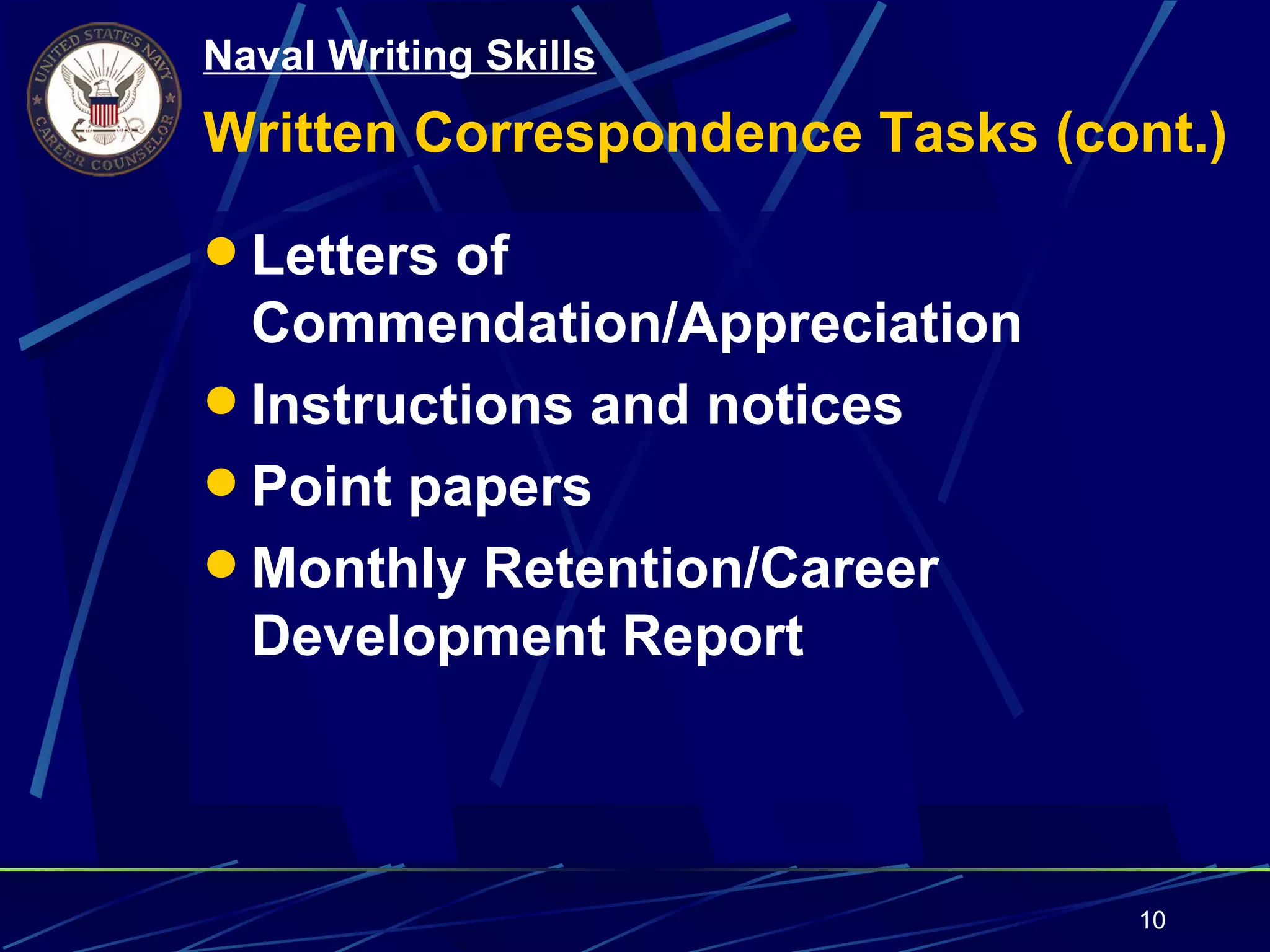 Naval Writing skills | PPT