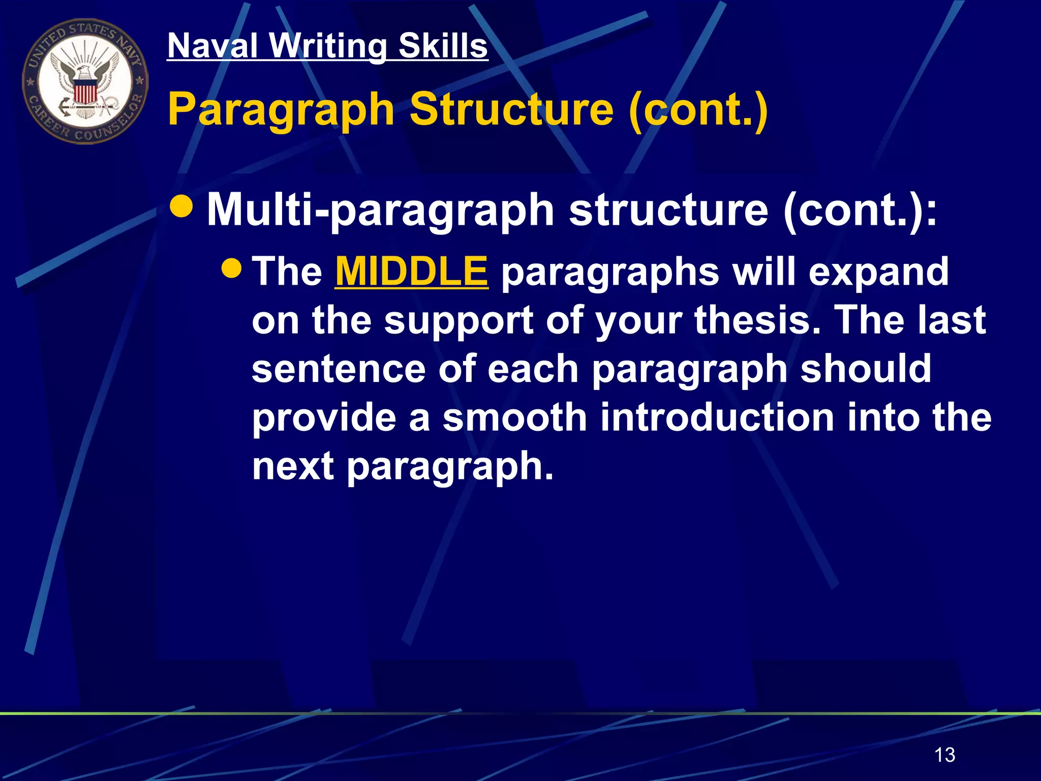 Naval Writing skills | PPT