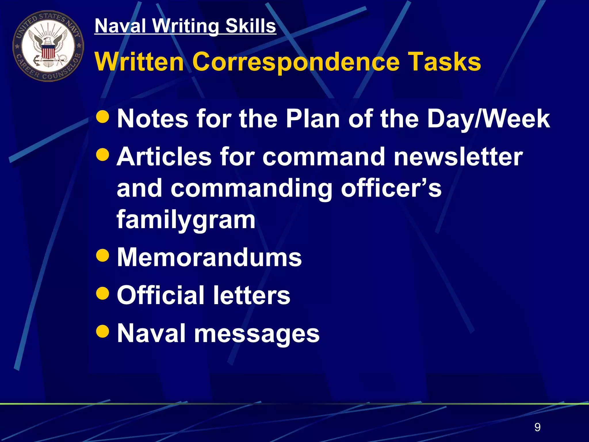 Naval Writing skills | PPT