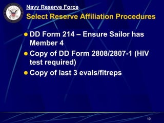 Navy RESERVE Latest Presentation as of Sept 25 2013 | PPTX