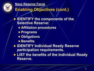 Navy RESERVE Latest Presentation as of Sept 25 2013 | PPTX