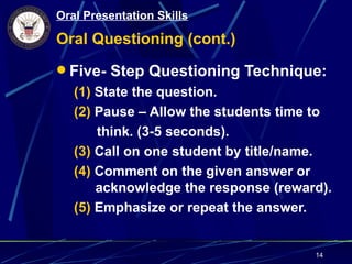 Navy Oral Presentation skills | PPT