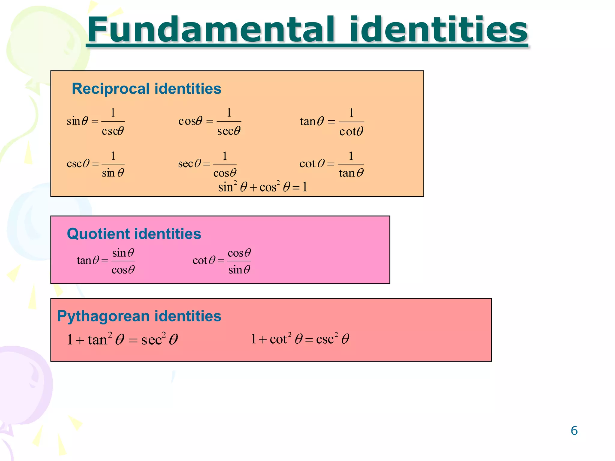 Trigonometry Functions | PPT