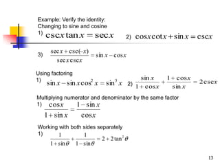 Analytic trigognometry | PPT