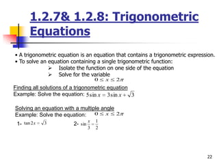 Analytic trigognometry | PPT