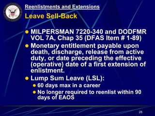 Topic 1.15 Reenlistment & Extensions | PPT
