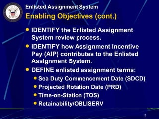 Topic 1.18 Enlisted Assignment System | PPT