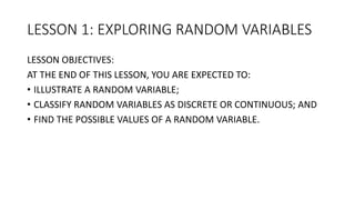Random Variables and Probabiity Distribution | PPTX