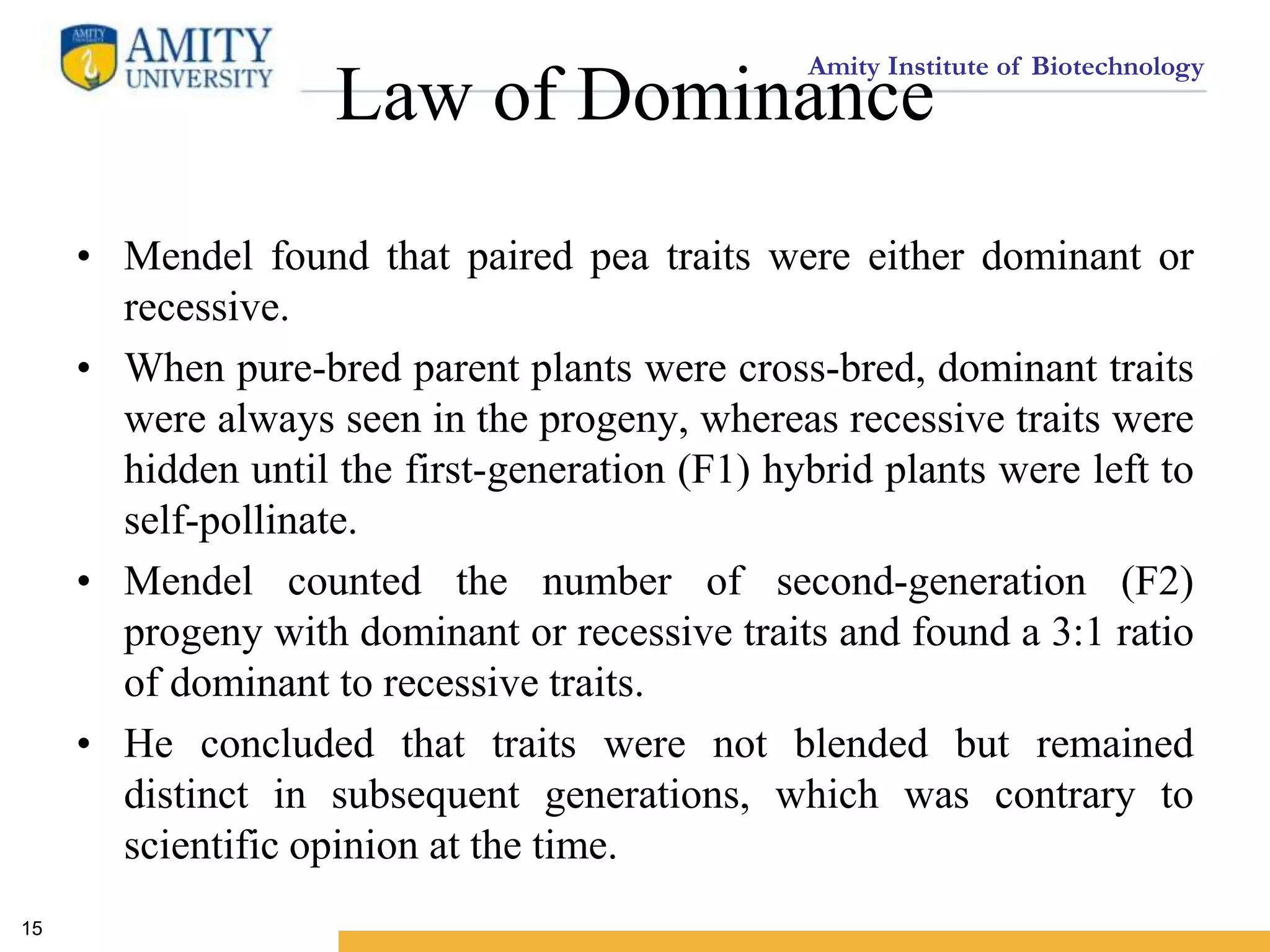 Mendelian principles on inheritance | PPTX