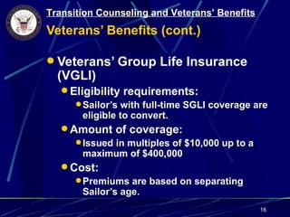 Topic 1.20 Transition Counseling and Veterans benefits | PPT