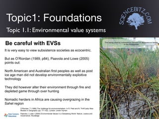 Topic 1.1 environmental value systems | PDF