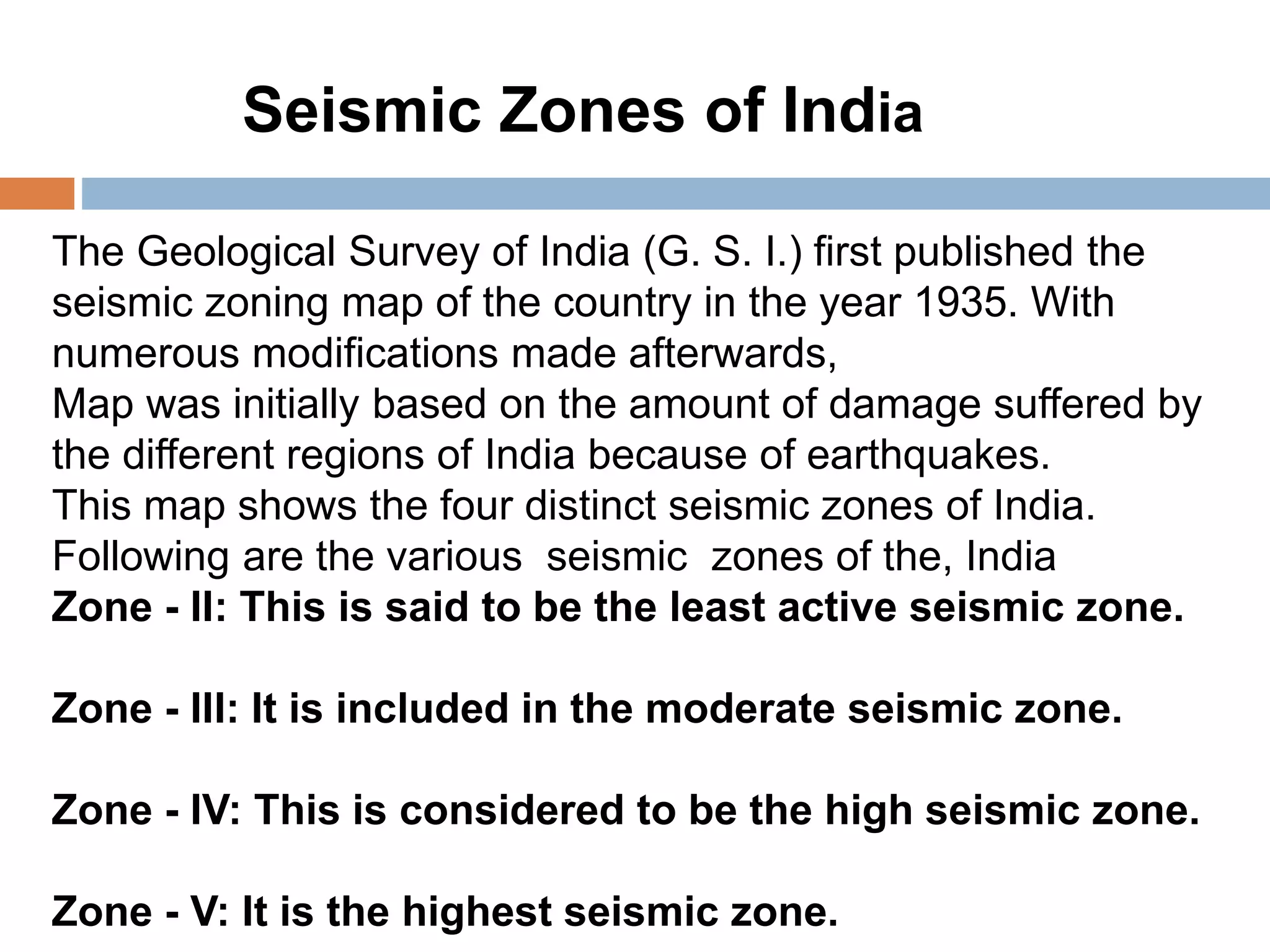 seismic zones of india | PPTX