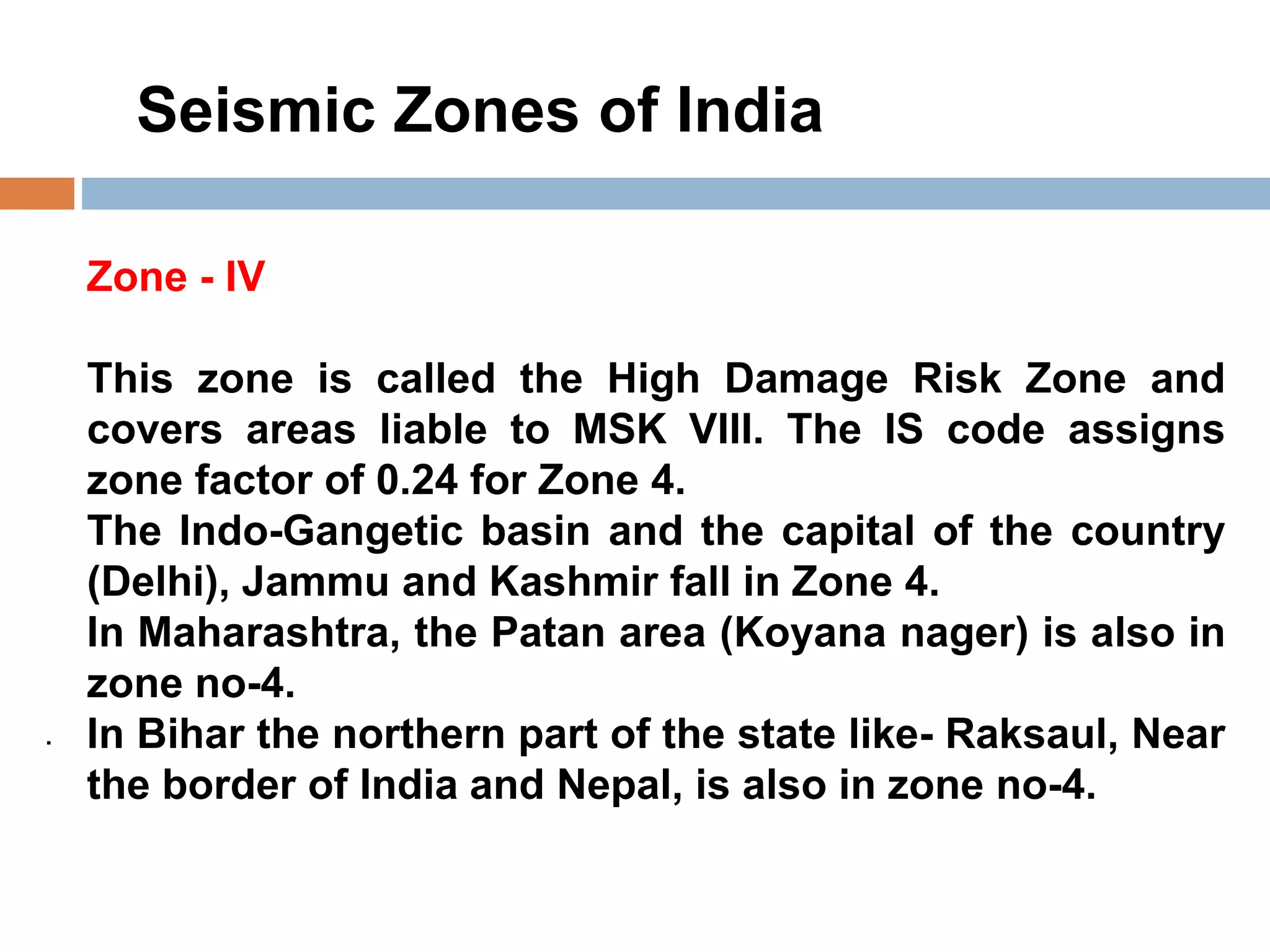 seismic zones of india | PPTX
