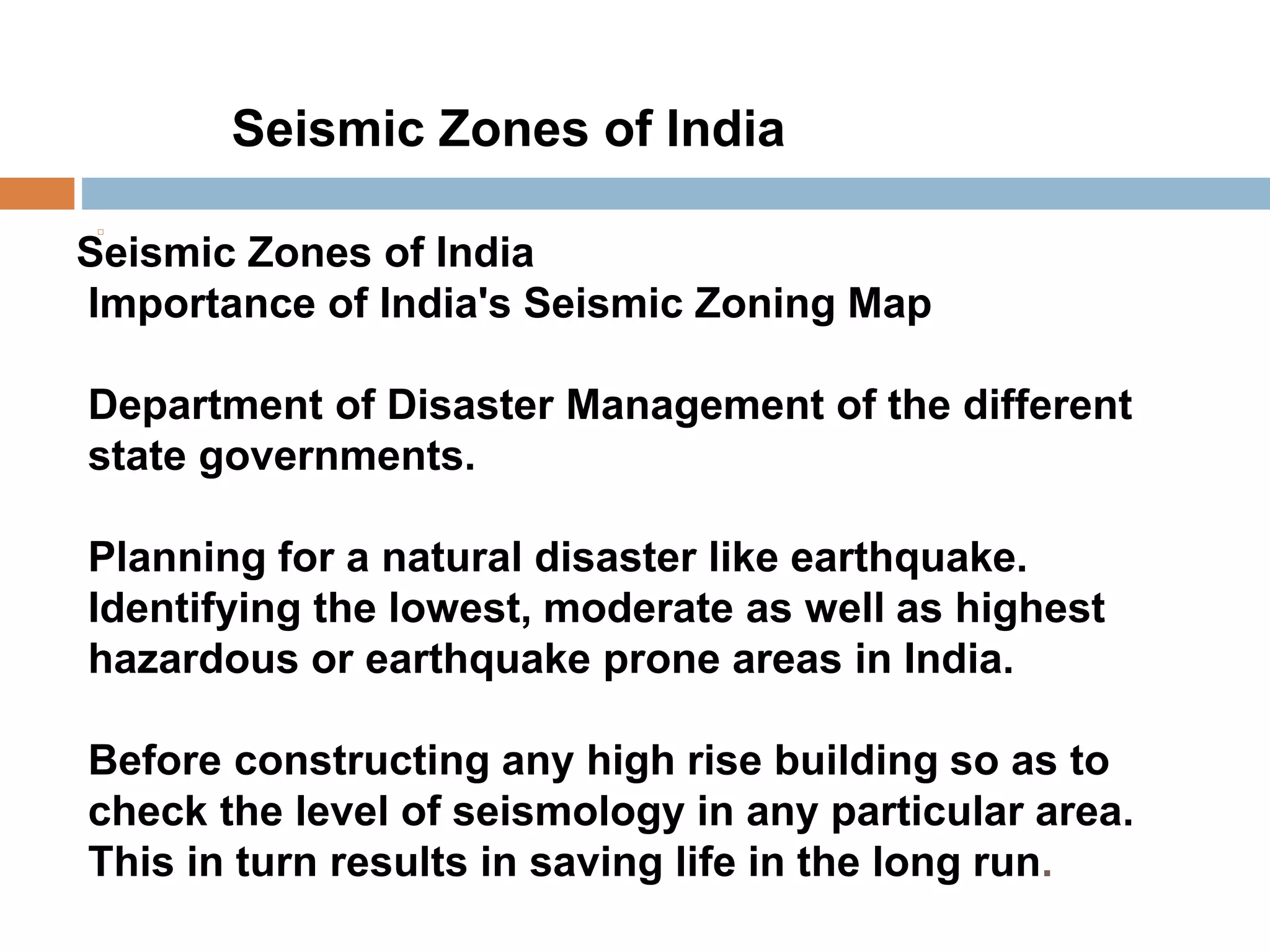 seismic zones of india | PPTX