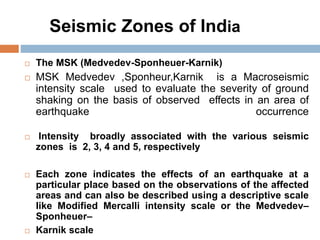 seismic zones of india | PPTX