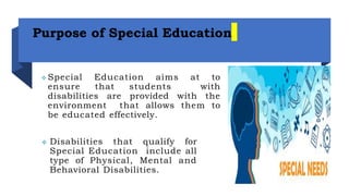 Topic 1. The Purpose and Promise of Special Education and its Guiding ...