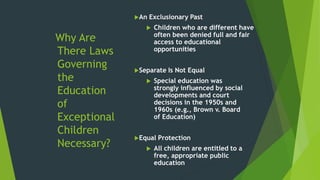 Topic 1. The Purpose and Promise of Special Education and its Guiding ...