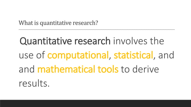 Characteristics of Quantitative Research | PPTX