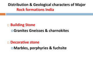 TOPIC 1.4 Distribution & Geological characters of Major Rock formations ...