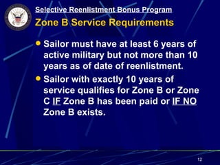 Topic 1.24 SRB (Selective Reenlistment Bonus) | PPT