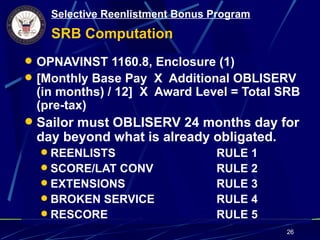 Topic 1.24 SRB (Selective Reenlistment Bonus) | PPT