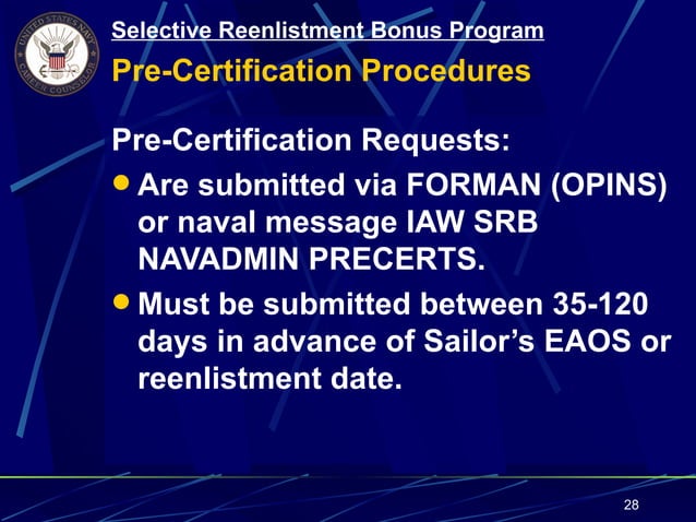 Topic 1.24 SRB (Selective Reenlistment Bonus) | PPT