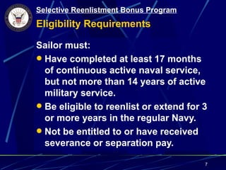 Topic 1.24 SRB (Selective Reenlistment Bonus) | PPT