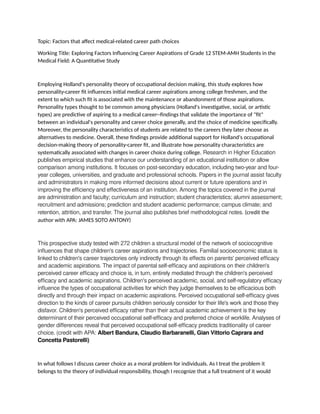 research title idea for humms students about career choice | DOCX