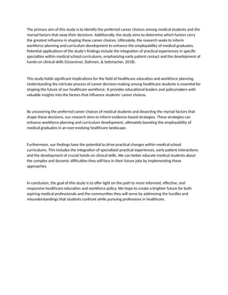 research title idea for humms students about career choice | DOCX