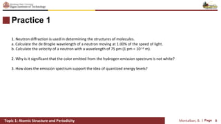 TOPIC 1 : Atomic Structure and periodicity | PDF